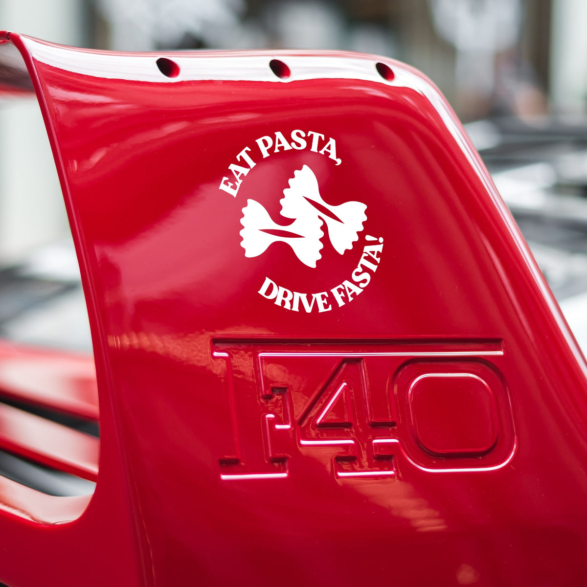 Set of two Racing Decals - "Eat Pasta, Drive Fasta!" – RENNBETRIEB