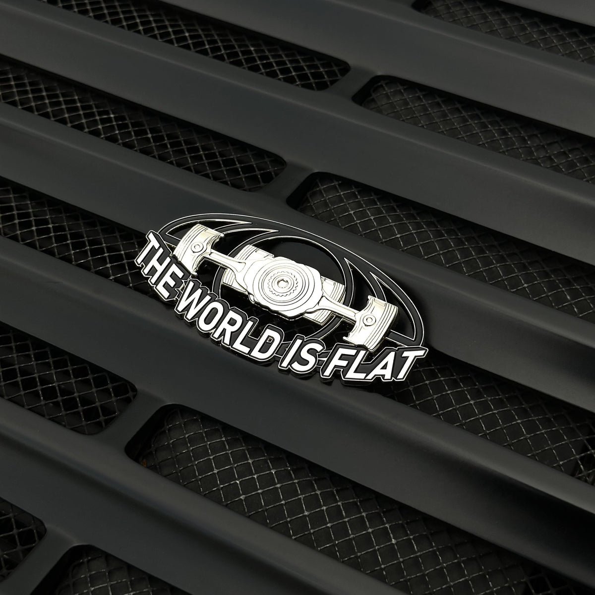 Enamel Car Grill Badge - The World is Flat – RENNBETRIEB