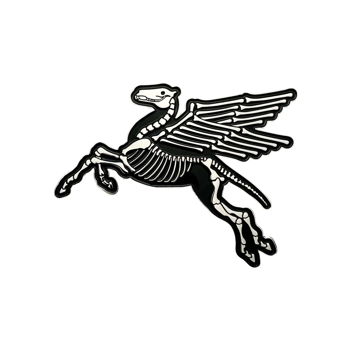 Skeleton Pegasus Enamel Car Grill Badge | RENNBETRIEB